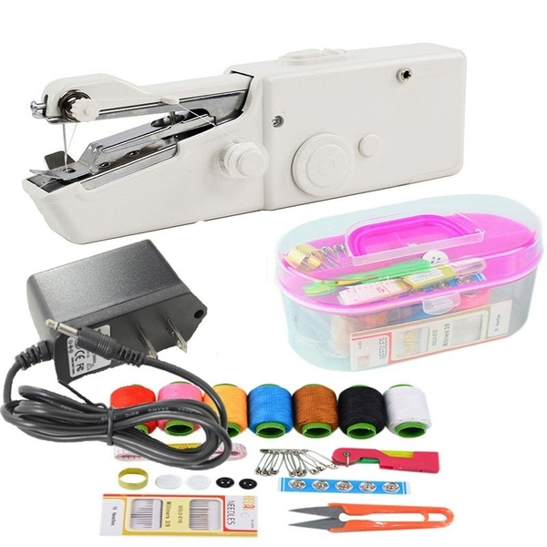 Portable Mini Handheld sewing machines Stitch Sew needlework Cordless ...