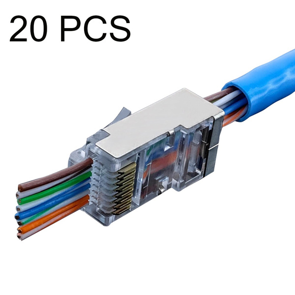 20pcs RJ45 shielded connector cat5e Cat6 network rj45 Connector Plugs ...