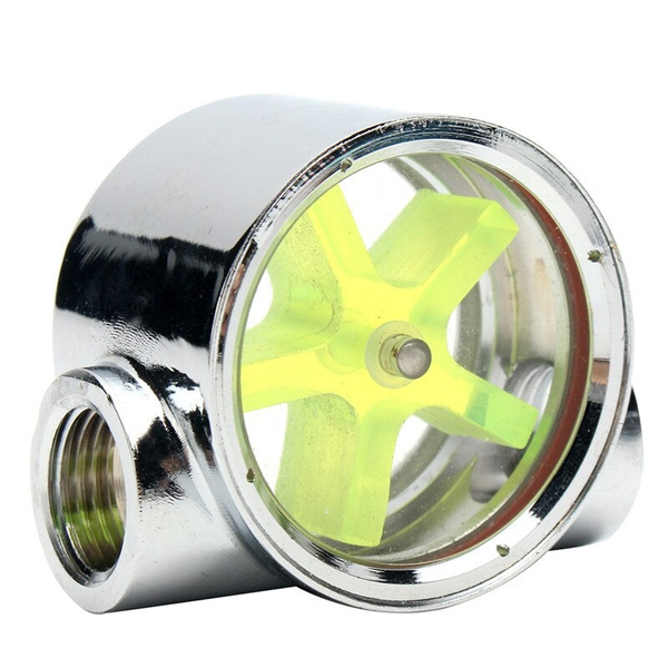 Flow Meter Water Cooling Flow Indicator Meter copper chromed 2 Ways G1 ...