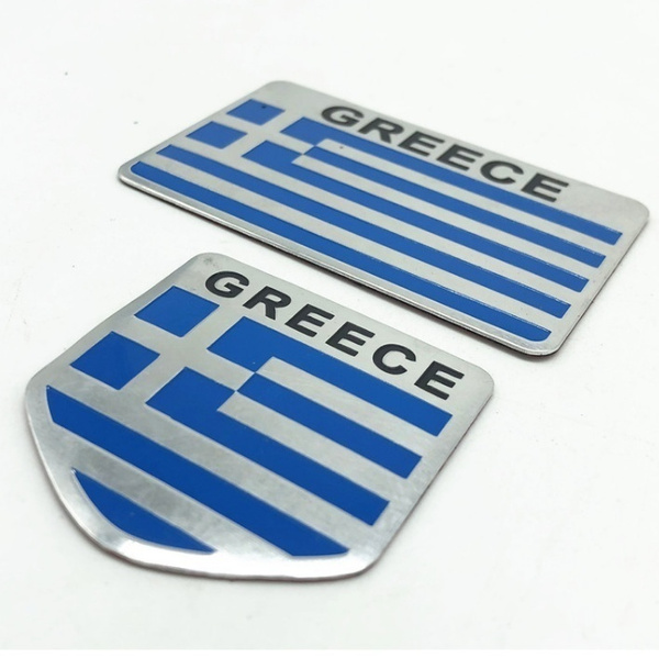 Aluminum Alloy GREECE National Flag Emblem Car Motorcycles Body 3D ...