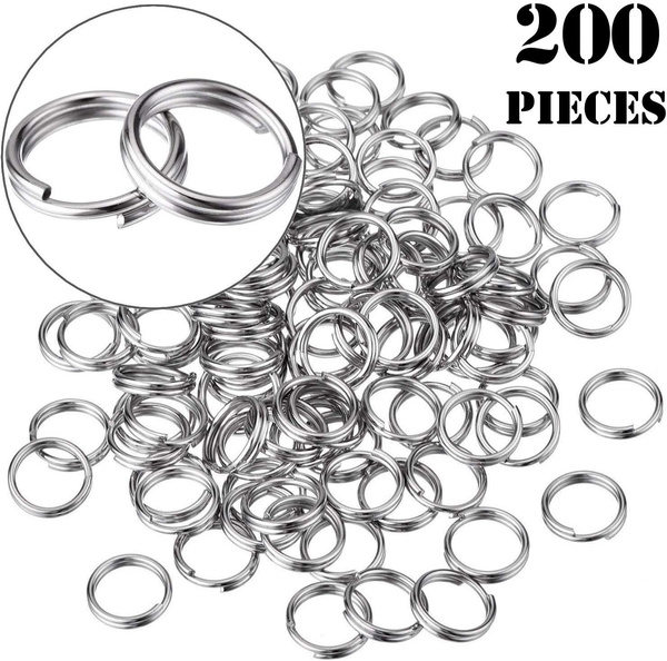 100 Pieces Small Split Rings Nickel Plated Key Chains Key Link ...