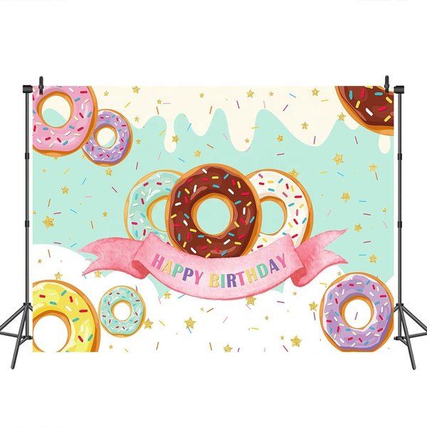 Donut Happy Birthday Party Photography Backdrop Doughnut Background ...