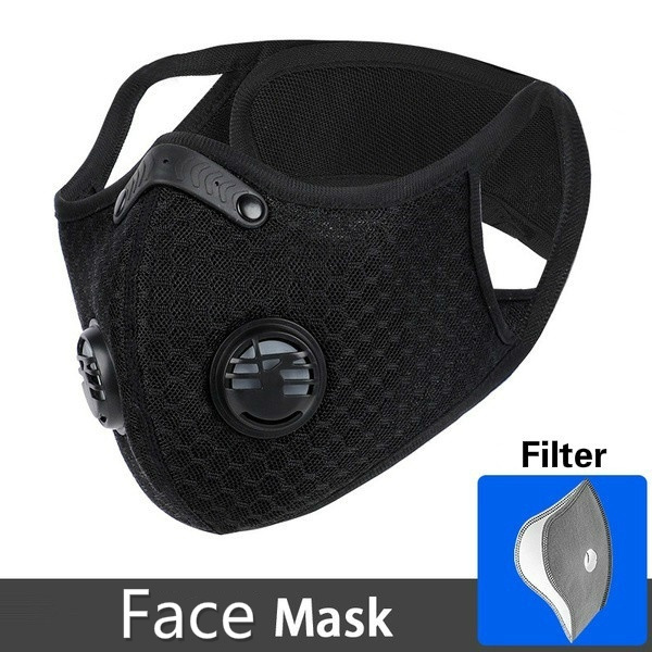 Anti Dust Face Mask Prevent Saliva Spray Safety Black Reusable Dust ...