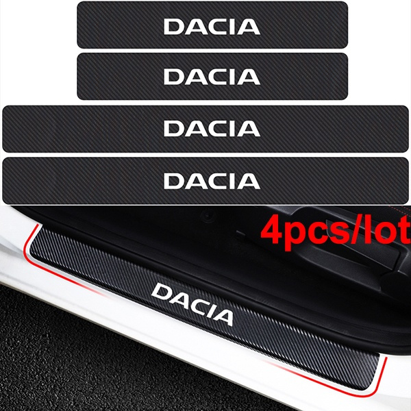 4Pcs Carbon Fiber Vinyl Sticker Car Door Sill Protector Scuff Plate ...