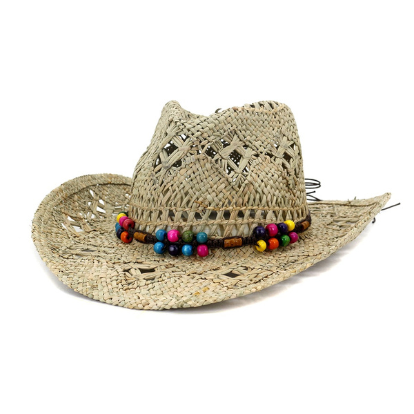 Classic Straw Cowboy Cowgirl Hat Western Outback Wide Brim Drifter Hats ...