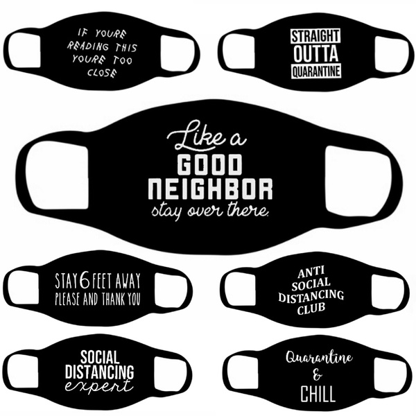 Quarantine Face Masks Funny Pattern Mouth Muffle Dustproof Windproof ...