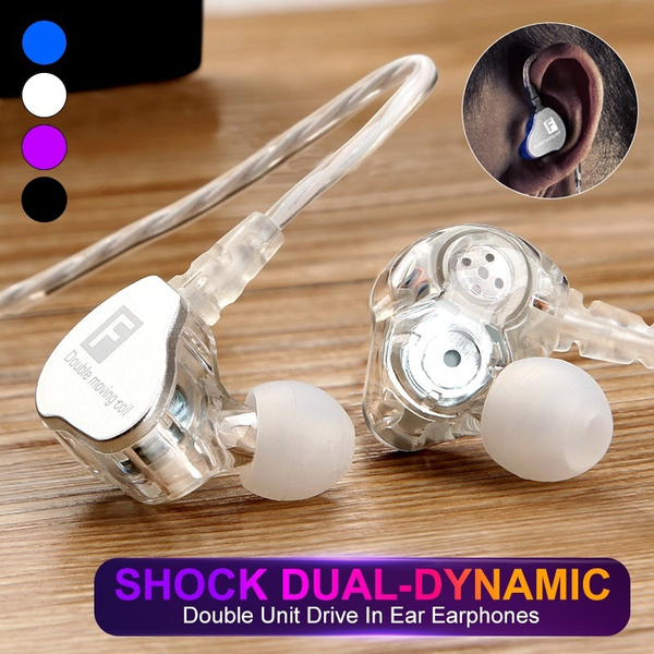 Dual Dynamic Drivers 3.5mm In-Ear Bass Stereo Noise Cancelling Earphone ...