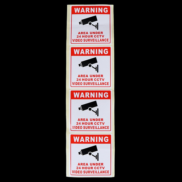 CCTV Video Surveillance Security Camera Alarm Video Sticker Warning ...