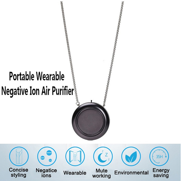 Wearable Air Purifier Necklace Mini Portable USB Air Cleaner Ion Air ...