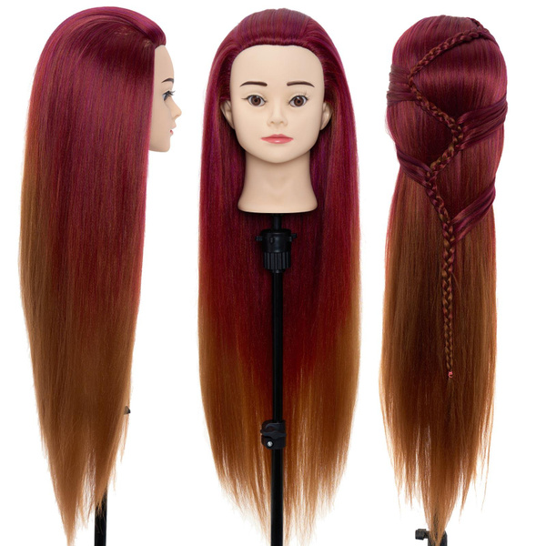 26" Multicolor Hair Hairdressing Training Head Cosmetology Mannequin ...