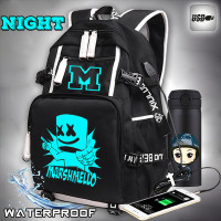 New Arrival DJ Marshmello Nightlight USB Backpacks Boys & Girls School ...