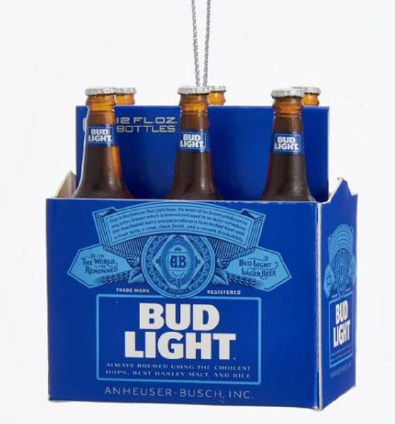 6 Pack Bud Light Beer Bottles Christmas Tree Ornament Anheuser-Busch ...