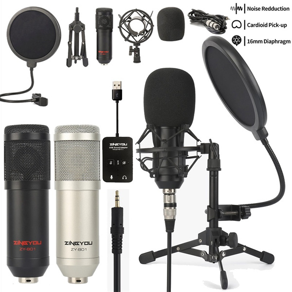 ZINGYOU Professional Studio Microphone, Gaming Condenser Microphone PC ...
