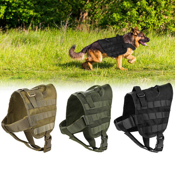 Tactical Outdoor Military Hunt Dog Clothes Molle Dog Vest Adjustable ...