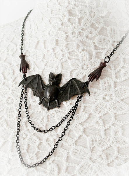 Black gothic bat necklace-bat necklace | Wish