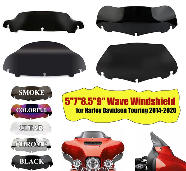 5" 8.5"7"9" Motorcycle Wave Windshield Windscreen Fit For Harley ...