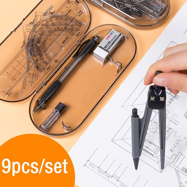 Portable Precision 9pcs/set School Student Stationery Set Math Math ...