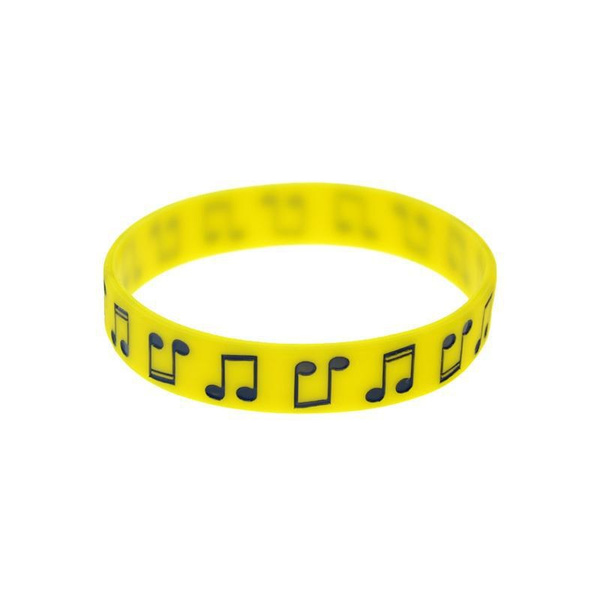 1 Pcs New Desig Music Note Silicone Rubber Wristband Adult Size | Wish