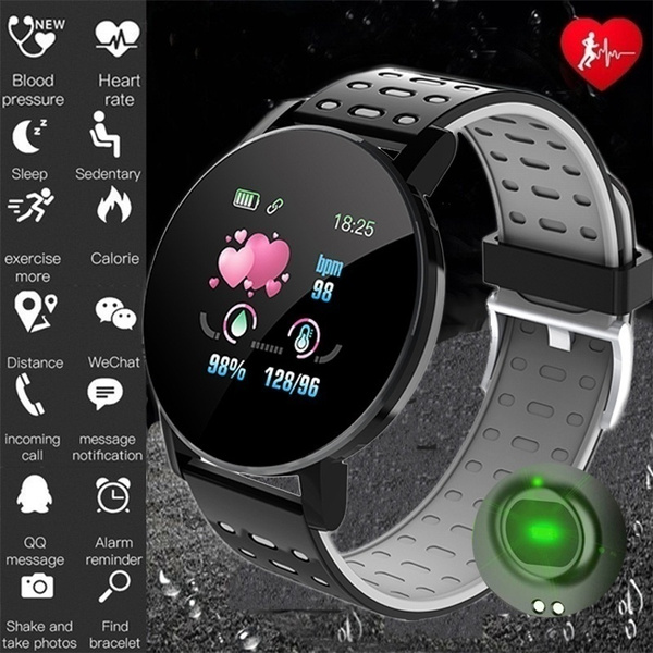 Smart Watch IP67 Waterproof Heart Rate Blood Pressure Monitor Fitness ...
