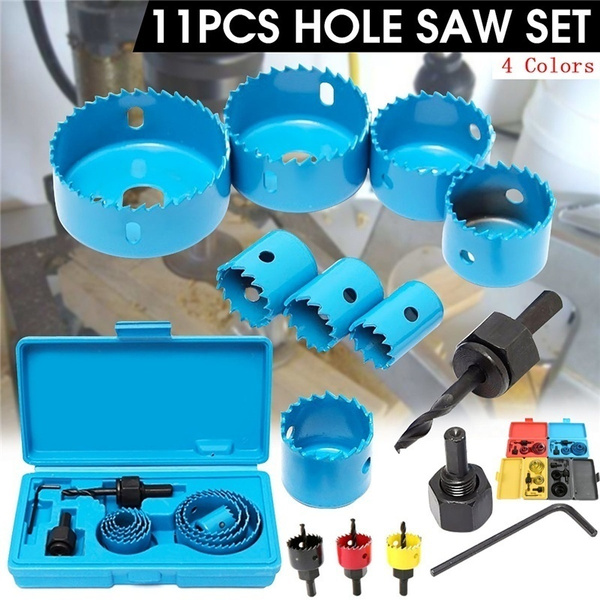 11pcs/set 19-64mm Hole Saw Cutting Set Wood Metal Alloys Circular Round ...