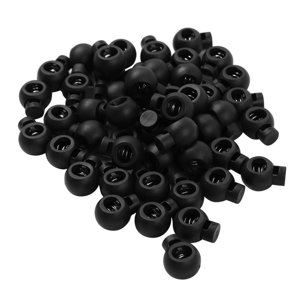 50Pcs Spring Loaded Round Toggle Stop Cord Locks End Plastic Single ...