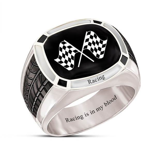 "Racing Is In My Blood" Personality Motorcycle Party Anniversary Ring ...