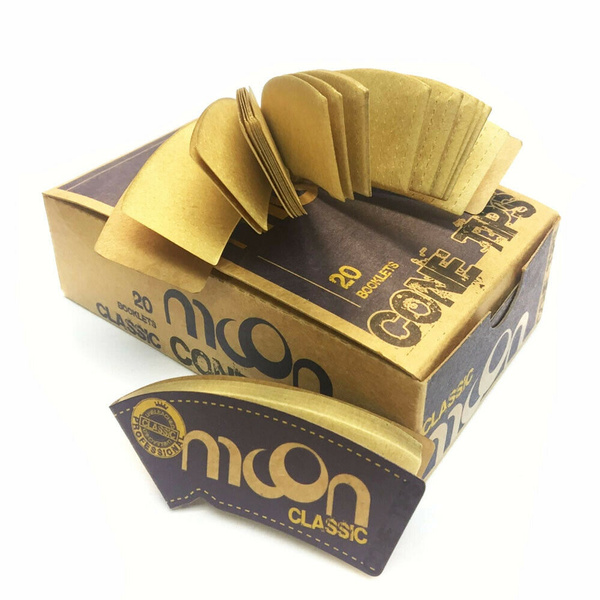 Moon 5 Booklet Unbleached Rolling Paper Cone Filter Tips Cone Tips | Wish