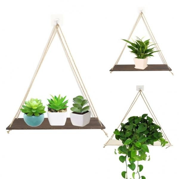 New Wooden Wall Hanging Planter Flower Pot Shelf Storage Rack Home ...