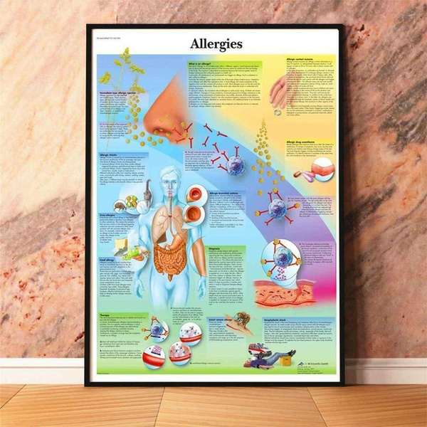 Frameless Anatomy Diseases Pathology Chart Canvas Painting Body Map ...