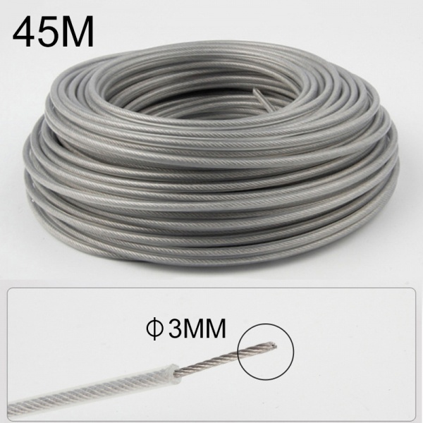3mm Dia Steel Wire Grass Trimmer Rope Strimmer Cord Line Roll 45m ...