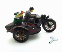 Vintage Tin Toy Gifts Wind Up Parade Motorcycle with Sidecar Mechanical ...