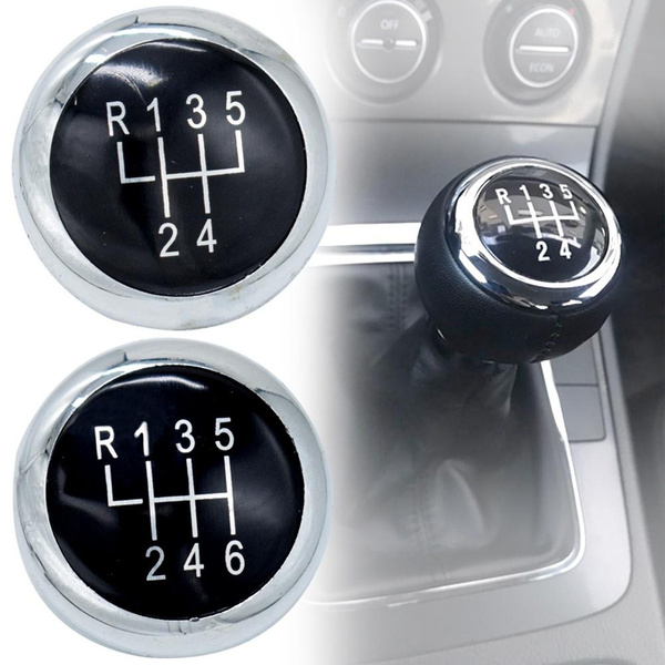 Chrome 5/6 Speed Car Gear Knob Cap Cover Shift Lever Head Cover For For ...