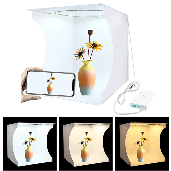 Portable Folding Photography Box, LED Light Room Photo Studio ...