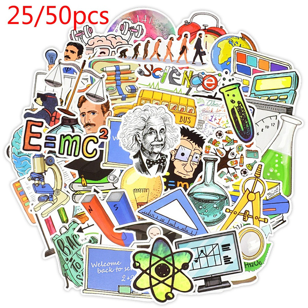 25/50 PCS Science Lab Stickers Class Back to School Waterproof Sticker ...