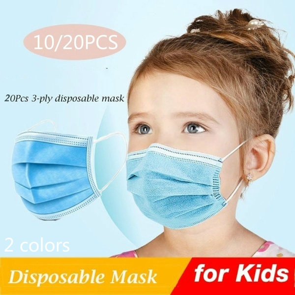3-Ply Kids Disposable Face Mask Dust Mask Face Masks with Elastic Ear ...