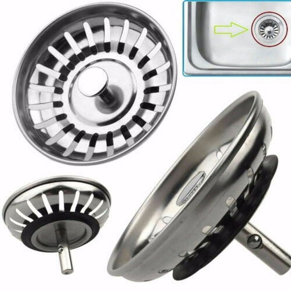 Sink Strainer Filter Stainless Steel Kitchen Waste Drain Stopper Basket ...