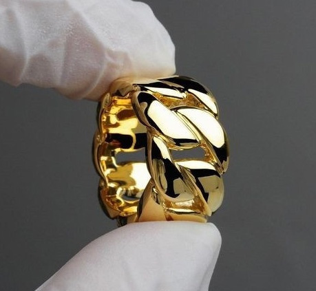 Cuban Women Ring 18K Golden Plated Cuban Wedding Ring Engagement Band ...