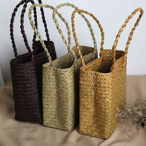 3 Colors Women Fashion Designer nature Handmade Handbags Tote Bags ...