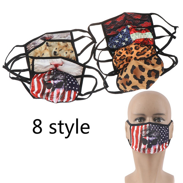 1 PC Unisex Cotton Personality Spoof Funny Face Mask Washable Reuseable ...