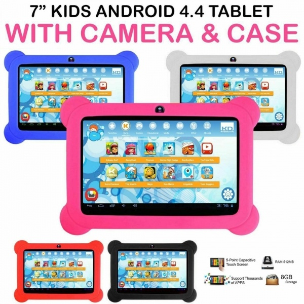 New 7" Android 4.4 Kids Tablet PC Quad Core WIFI Camera Children Tablet ...