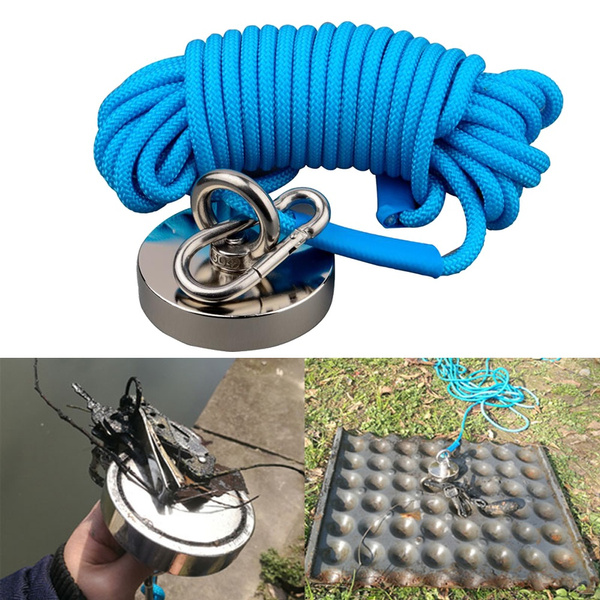 300KG Super Strong Neodymium Fishing Magnet with Rope D80*18mm Salvage ...