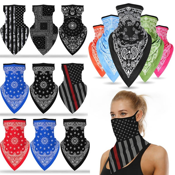 16 Patterns Motorcycle Face Mask Breathable Ice Silk Neck Cover ...