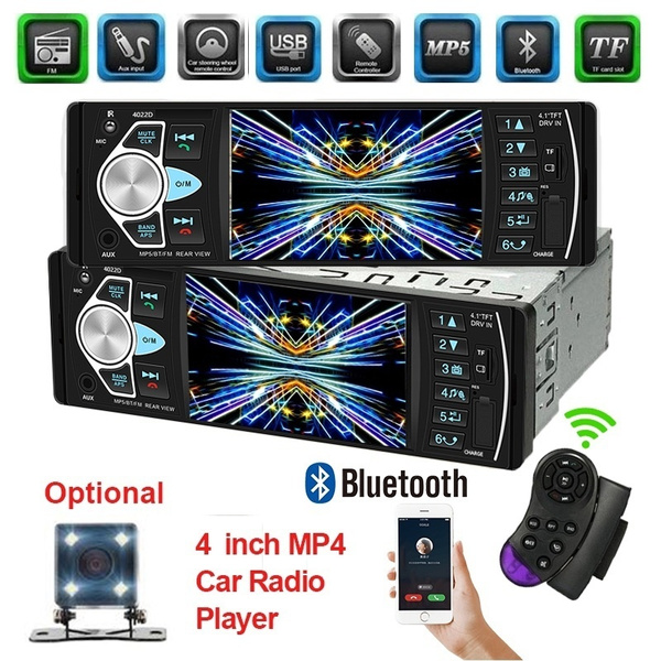 4.1'' HD 1 Din Car Mp5 Player Autoradio Stereo Support FM Bluetooth AUX ...