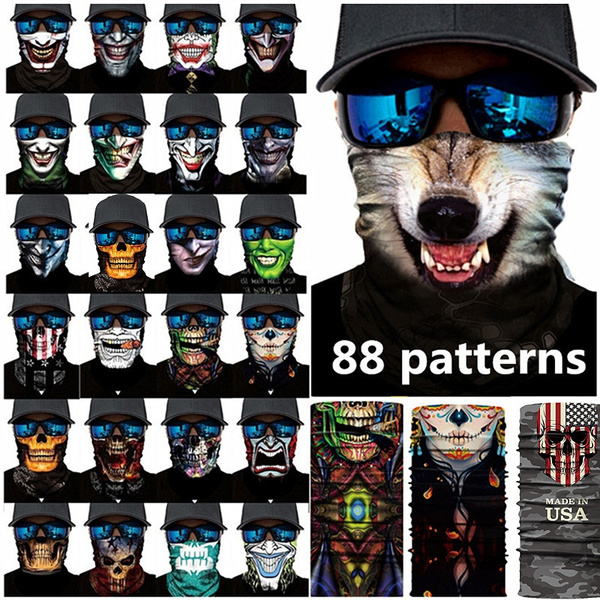 88 Patterns Skull Neck Gaiter Riding Motorcycle Half Face Scarf UV ...