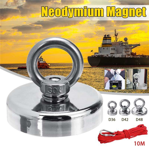 Heavy Duty Neodymium Iron Boron Magnet Fishing Magnet Treasure Hunting ...