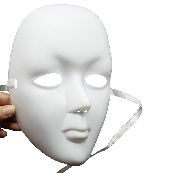 Halloween Men Full Face White Mask Party Costume Prop Toys Novel Mask ...