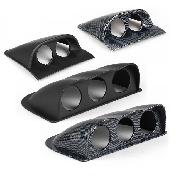 2 Inch 52mm Racing Dash Board Dual Triple Gauge Pod Black Carbon Fiber ...