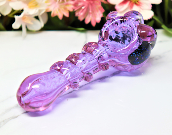 Carved Purple Smoking Pipe with Bowl and Carb Collectibles Pipes etna ...
