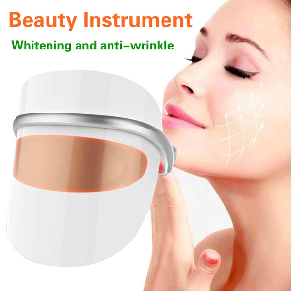 Home LED Facial Mask Infrared Photon Face Mask Therapy Reduces Skin ...