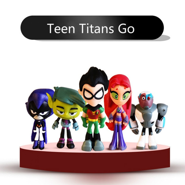 6 Pcs Teen Titans Go! Mini Puppet Garage Kits Model Cartoon figure ...